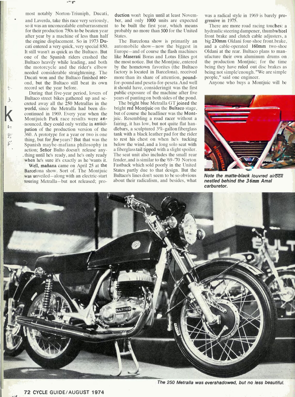 Bultaco Montjuic 360 Prototype M141 « Club Bultaco Australia